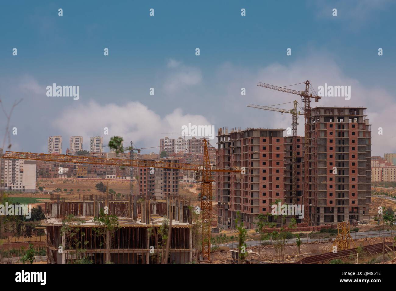 Construction site or building apartment blocks in Oran, Algeria ...