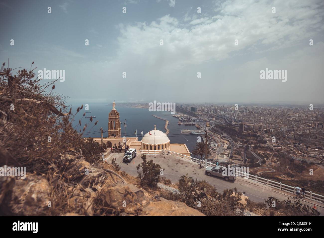 Panoramic view of blessed virgin mary church from Santa Cruz fortress, one of the three forts in ...