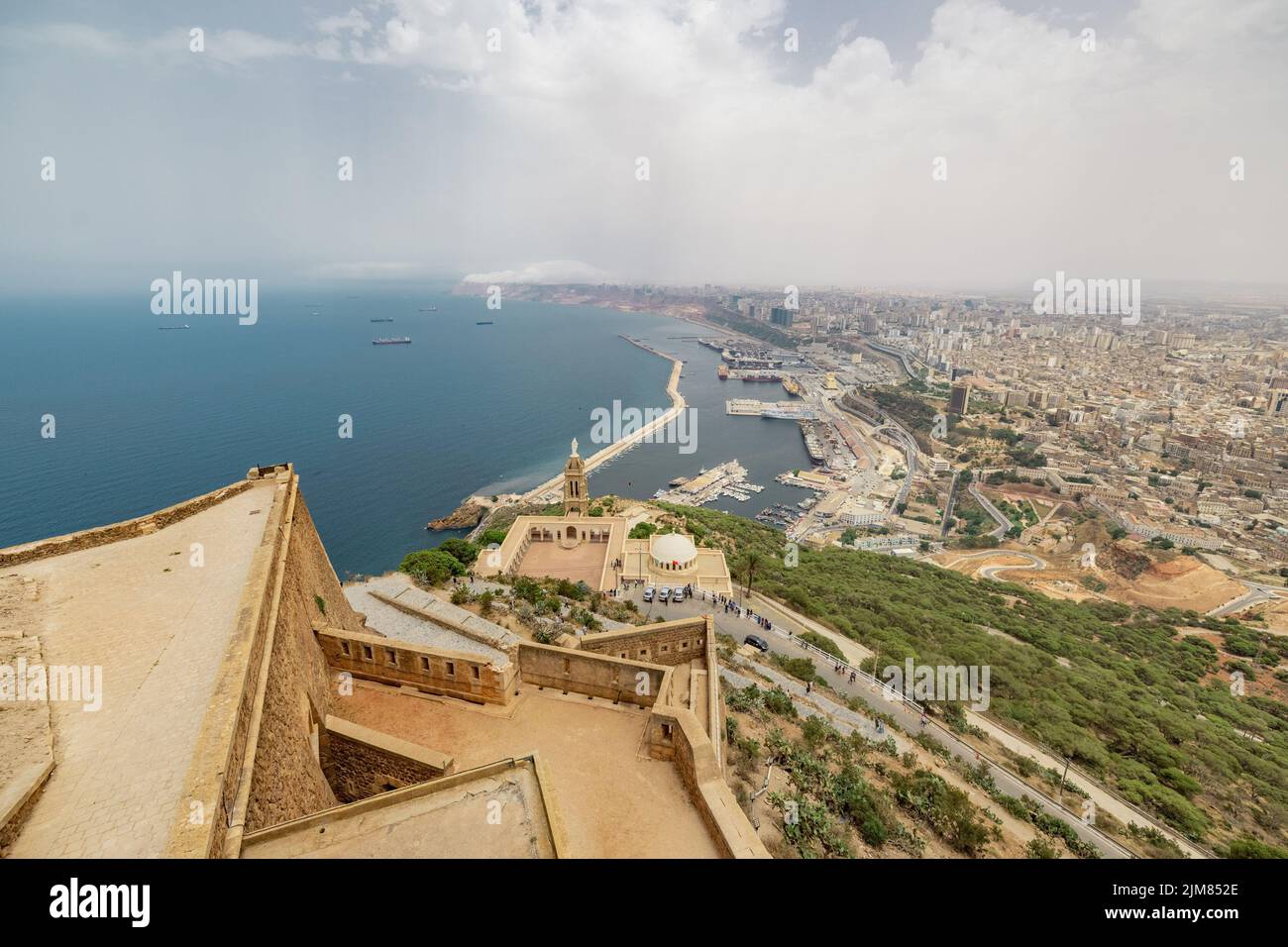 Panoramic view from the Santa Cruz fortress, one of the three forts in Oran, the second largest ...