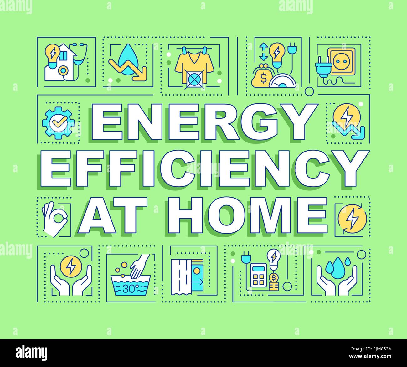 Energy efficiency at home word concepts green banner Stock Vector Image ...