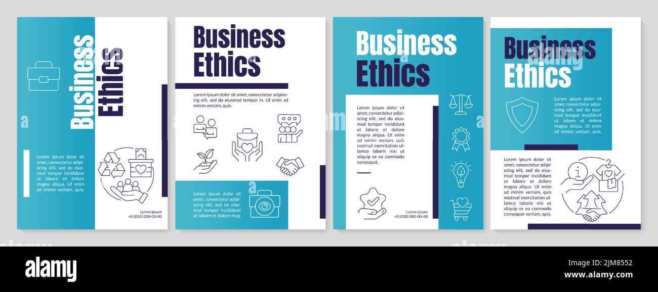 Organizational ethics teal brochure template Stock Vector Image & Art ...