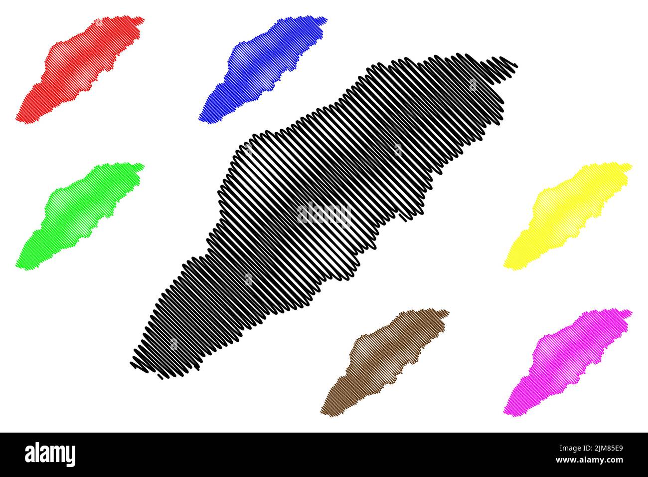 Sikinos island (Hellenic Republic, Greece, Greek island) map vector ...