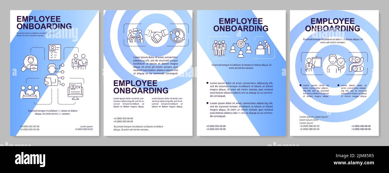 Employee adaptation blue brochure template Stock Vector Image & Art - Alamy
