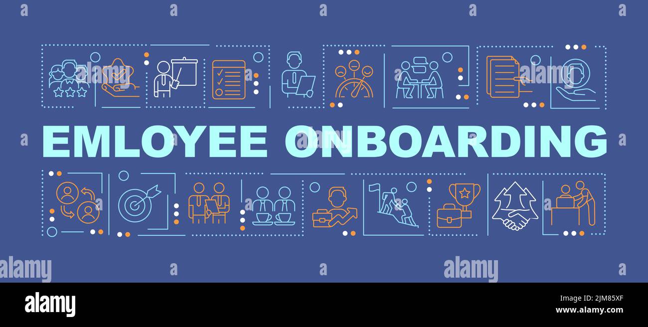 Employee adaptation word concepts dark blue banner Stock Vector Image & Art - Alamy