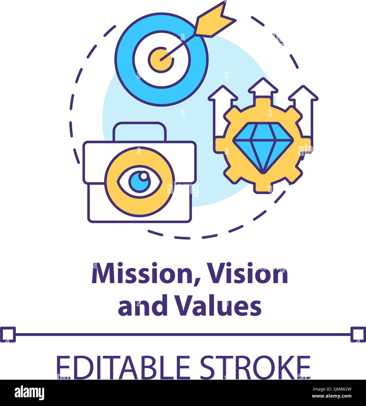 Mission, vision and values concept icon Stock Vector Image & Art - Alamy