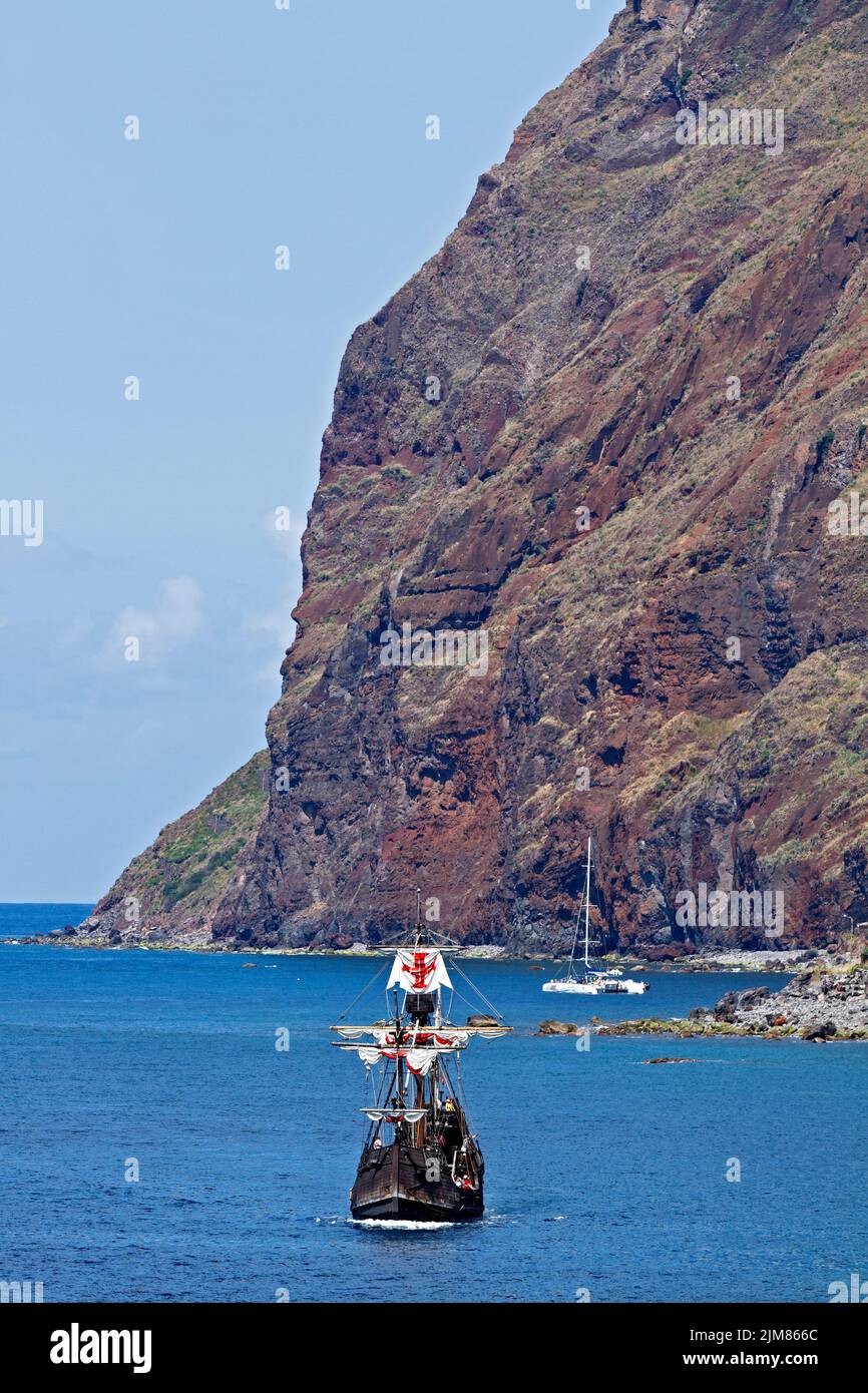 Madeira Portugal Replica Santa Maria Off Capo Gira Stock Photo - Alamy