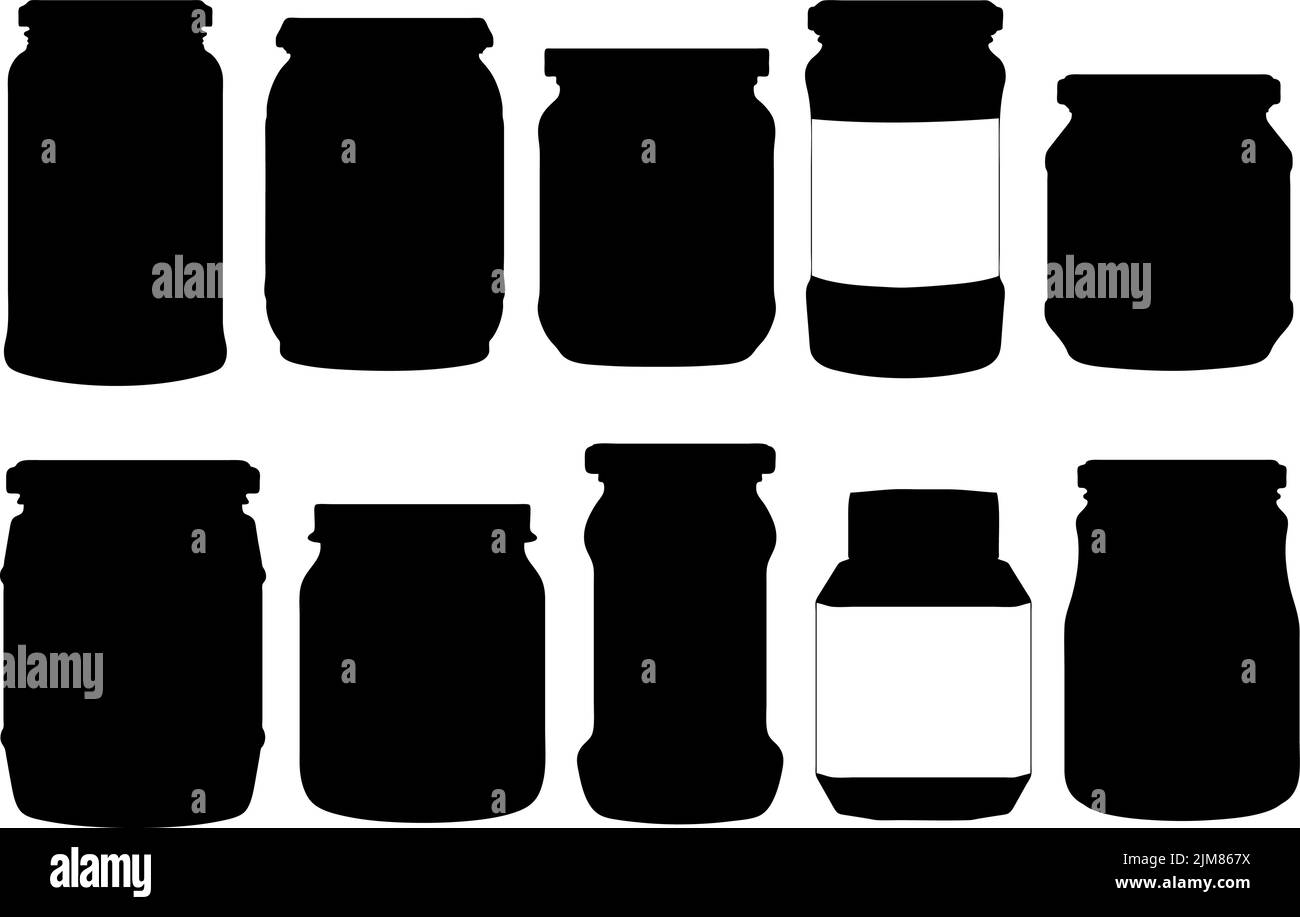 Group of different jars illustration isolated on white Stock Vector ...
