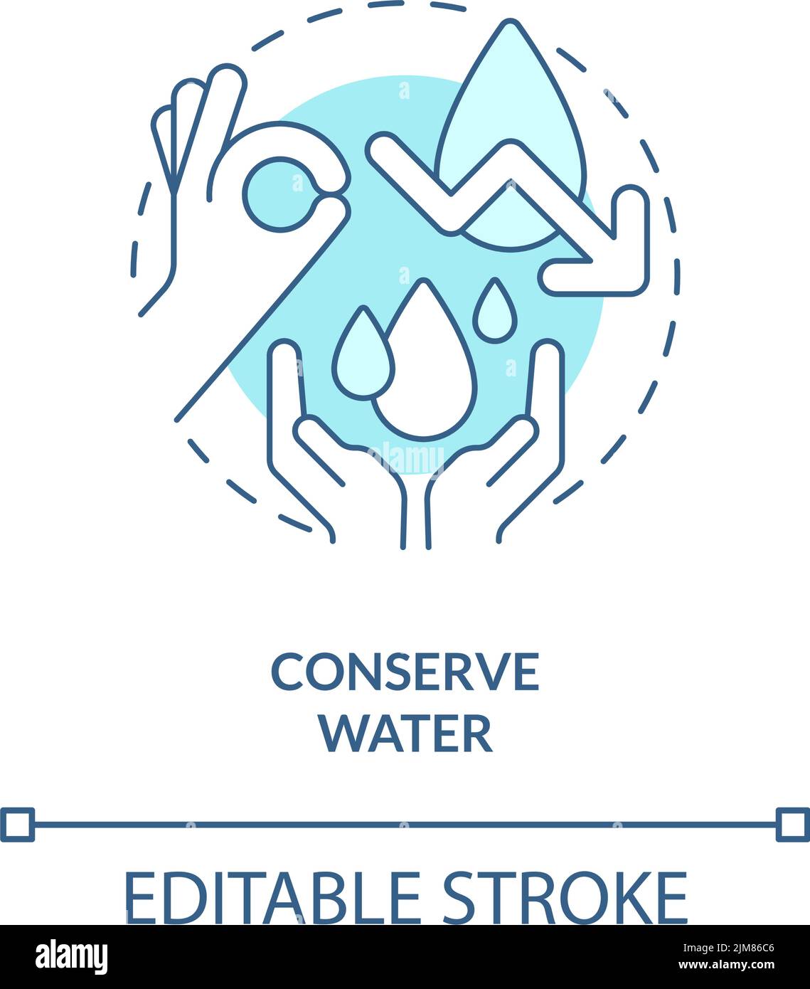 Conserve water turquoise concept icon Stock Vector Image & Art - Alamy