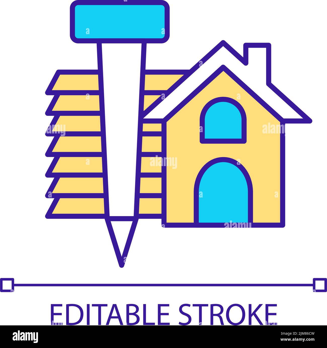 Hurricane proof flat roof house Stock Vector Images - Alamy