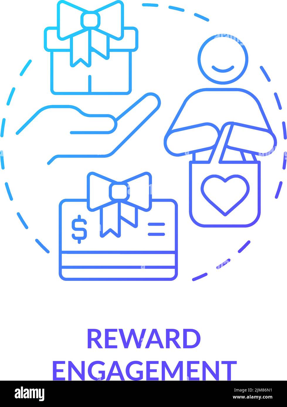 Reward engagement blue gradient concept icon Stock Vector Image & Art - Alamy