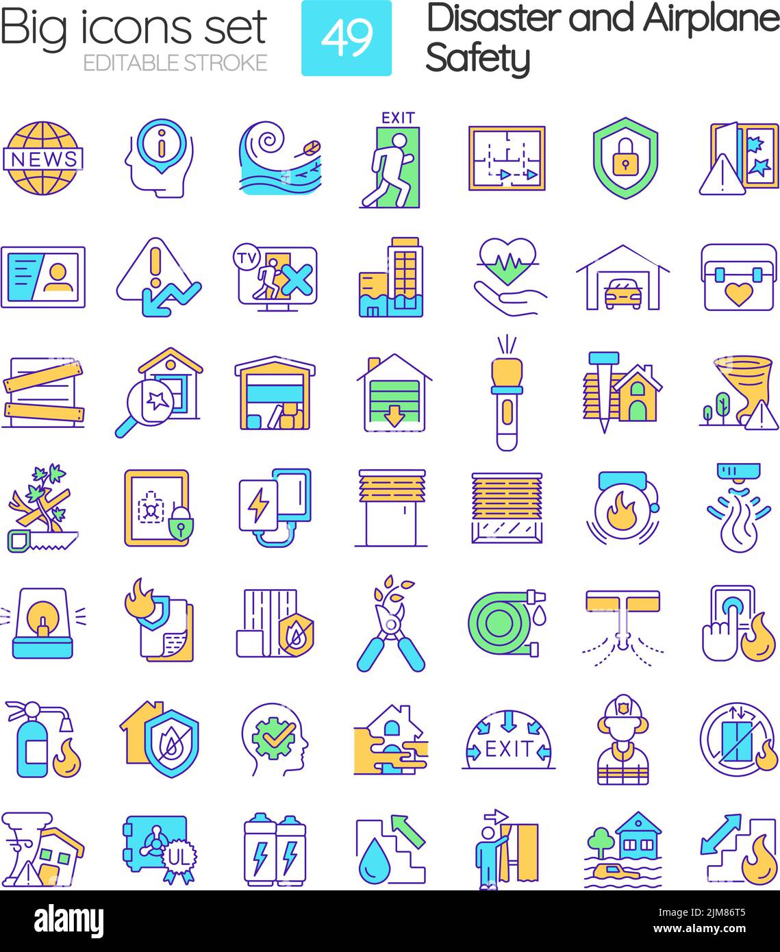 Airplane emergency equipment Cut Out Stock Images & Pictures - Alamy