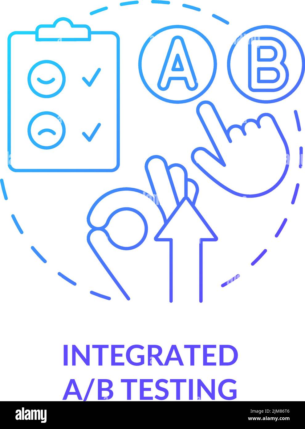 Integrated AB testing blue gradient concept icon Stock Vector Image ...