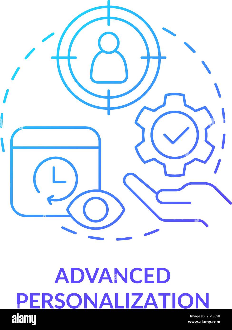 Advanced personalization blue gradient concept icon Stock Vector Image ...