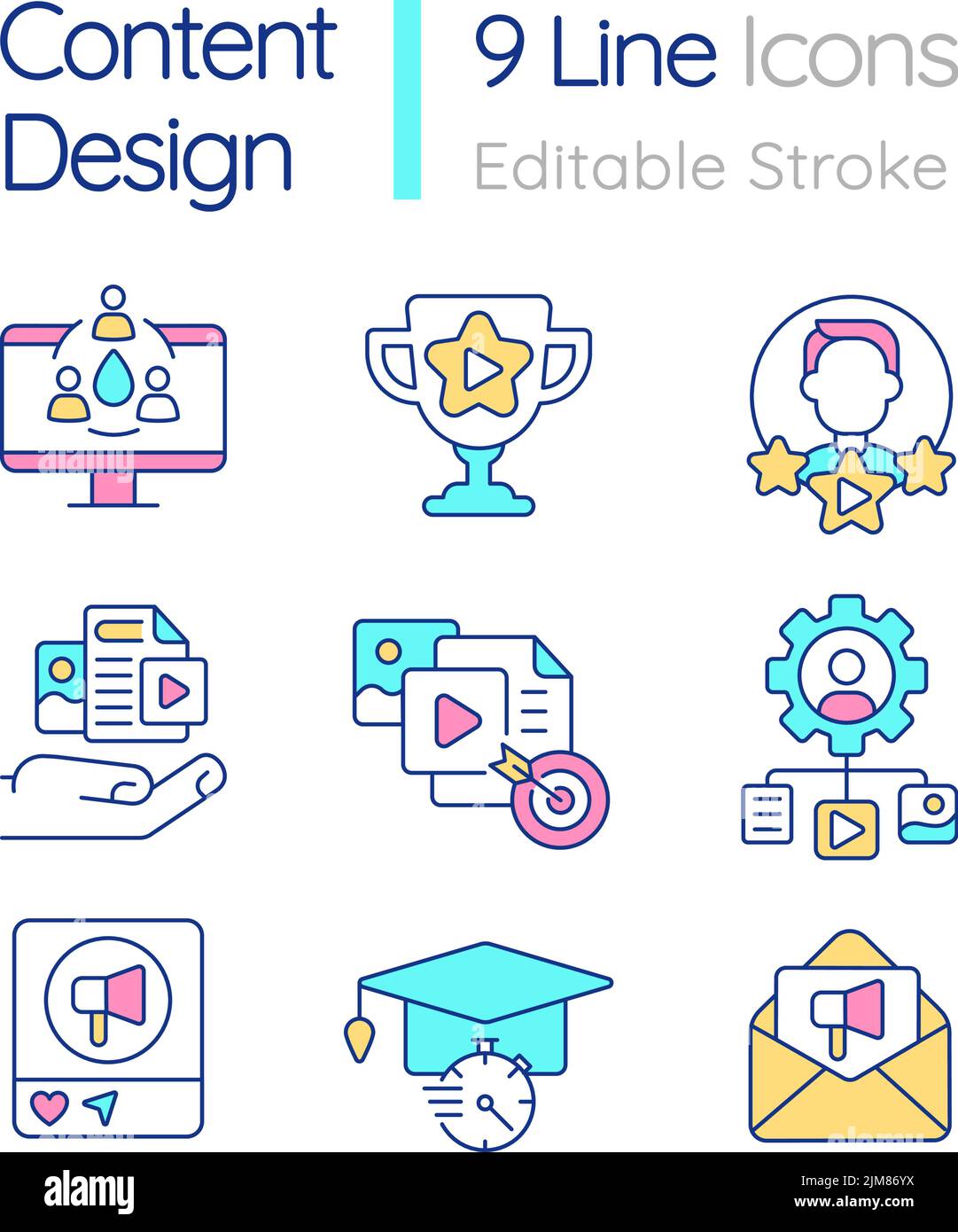 Content design RGB color icons set Stock Vector Image & Art - Alamy