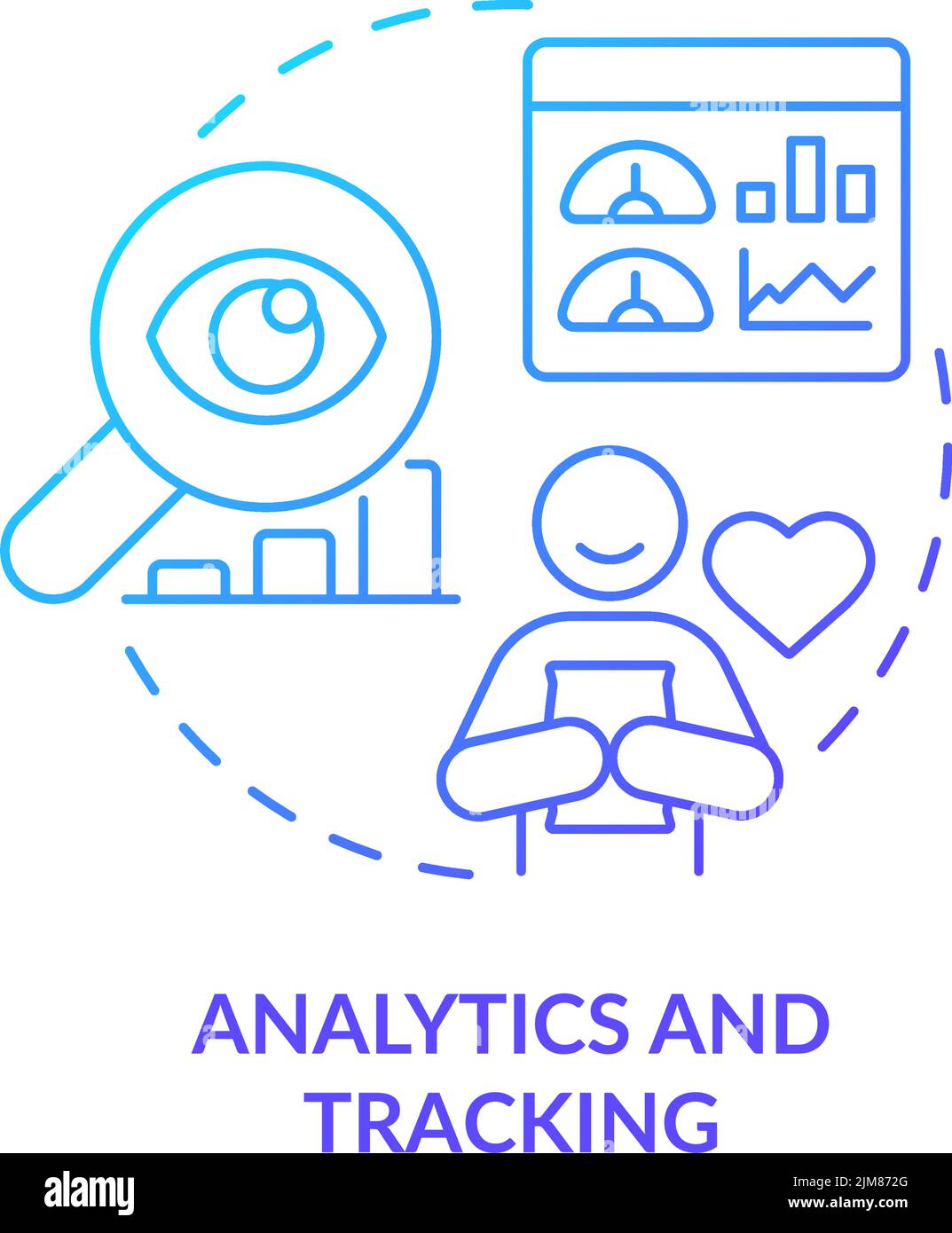 Analytics And Tracking Blue Gradient Concept Icon Stock Vector Image