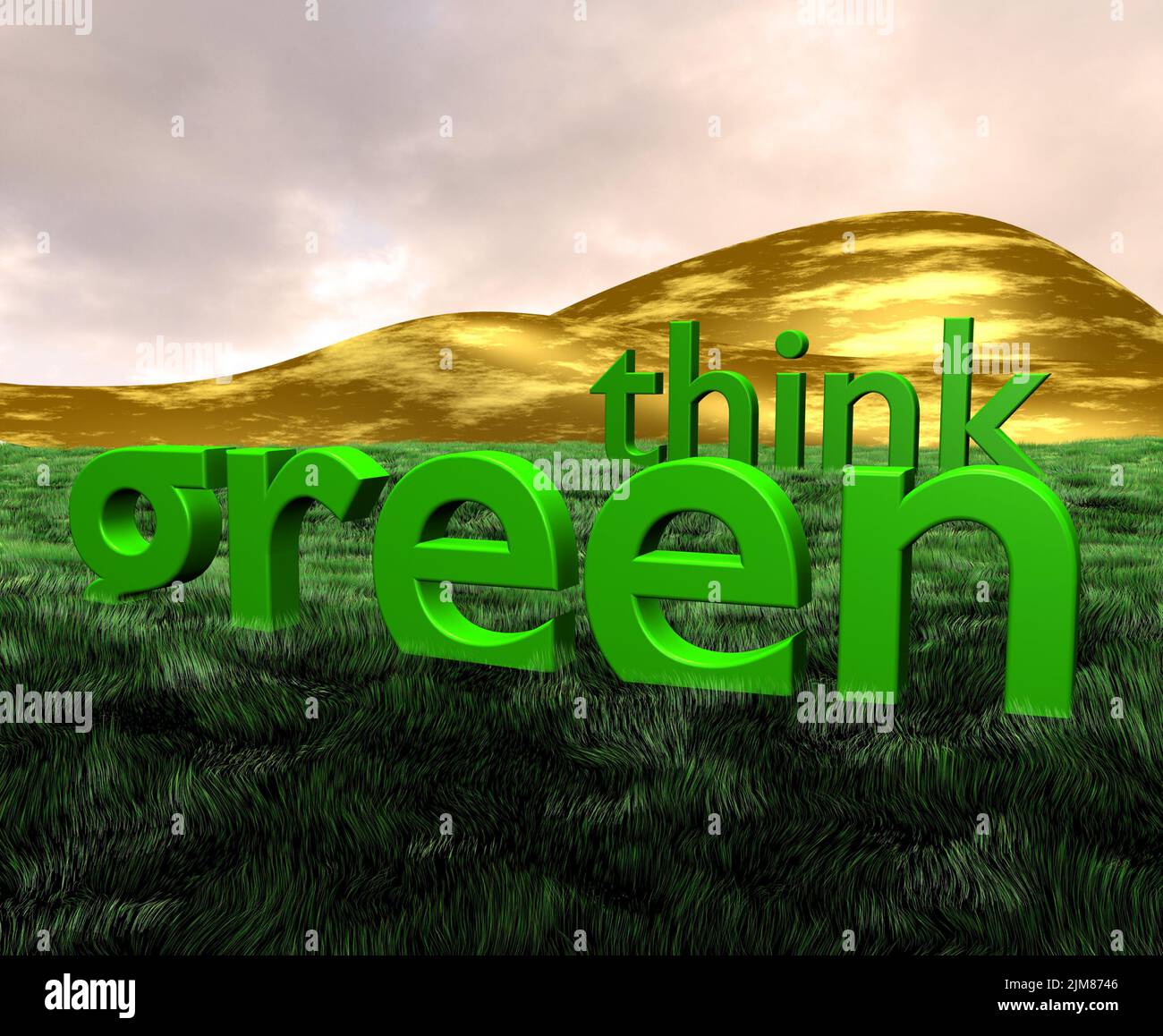 Think green 3d scape Stock Photo - Alamy