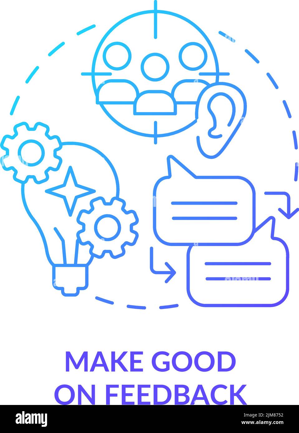 Make good on feedback blue gradient concept icon Stock Vector Image & Art - Alamy