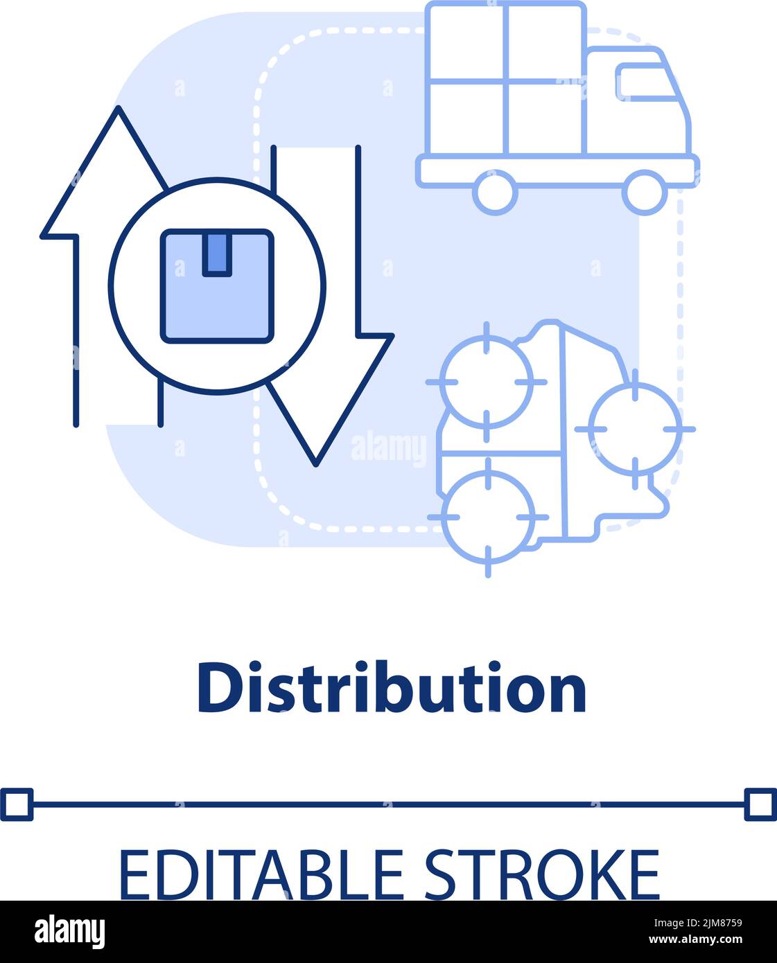 Distribution light blue concept icon Stock Vector Image & Art - Alamy