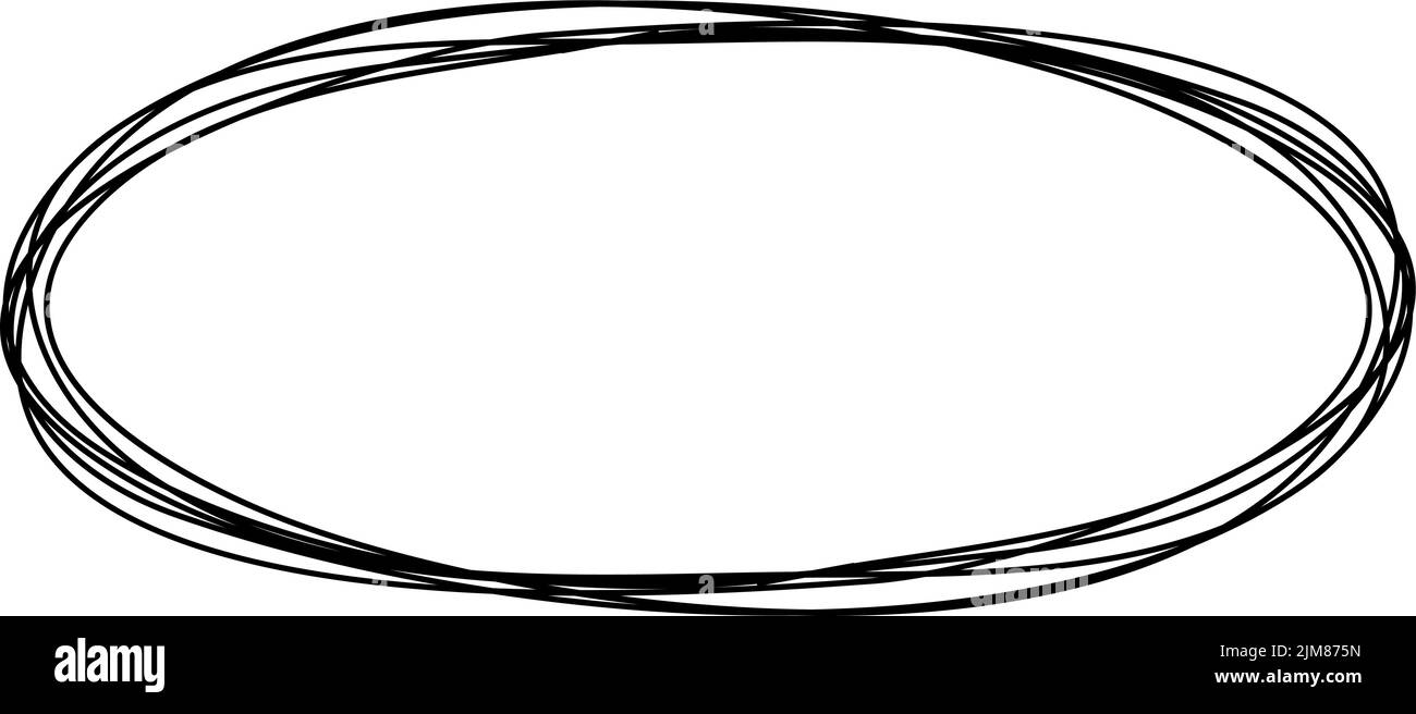 Tangled grungy oval scribble isolated on white background Stock Vector ...