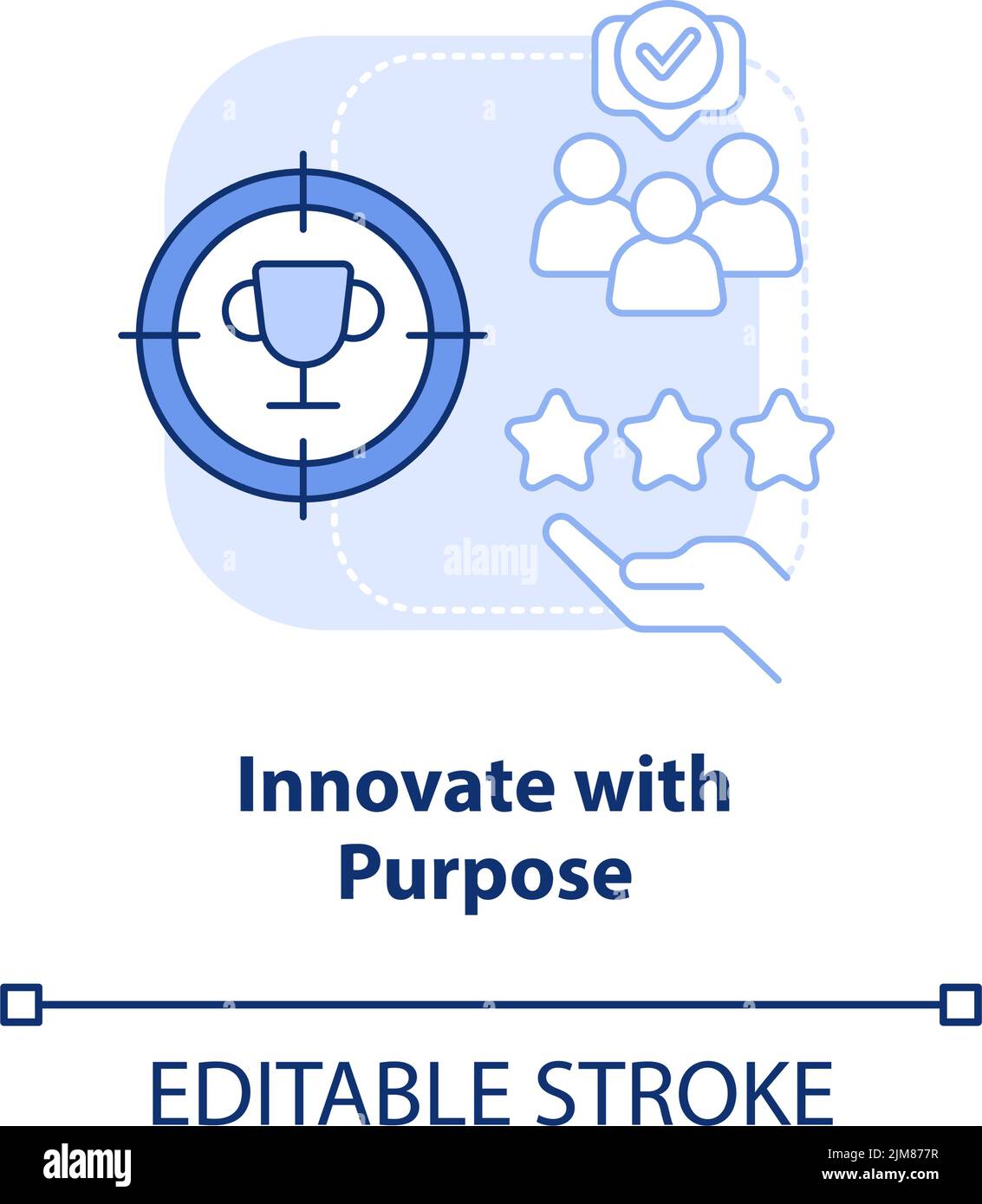 Innovate with purpose light blue concept icon Stock Vector Image & Art - Alamy