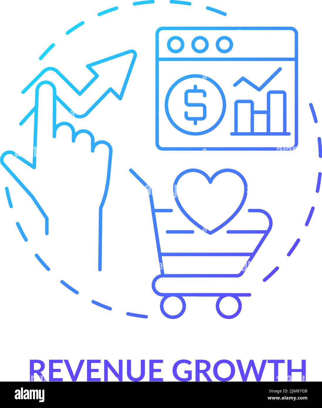 Revenue growth blue gradient concept icon Stock Vector Image & Art - Alamy