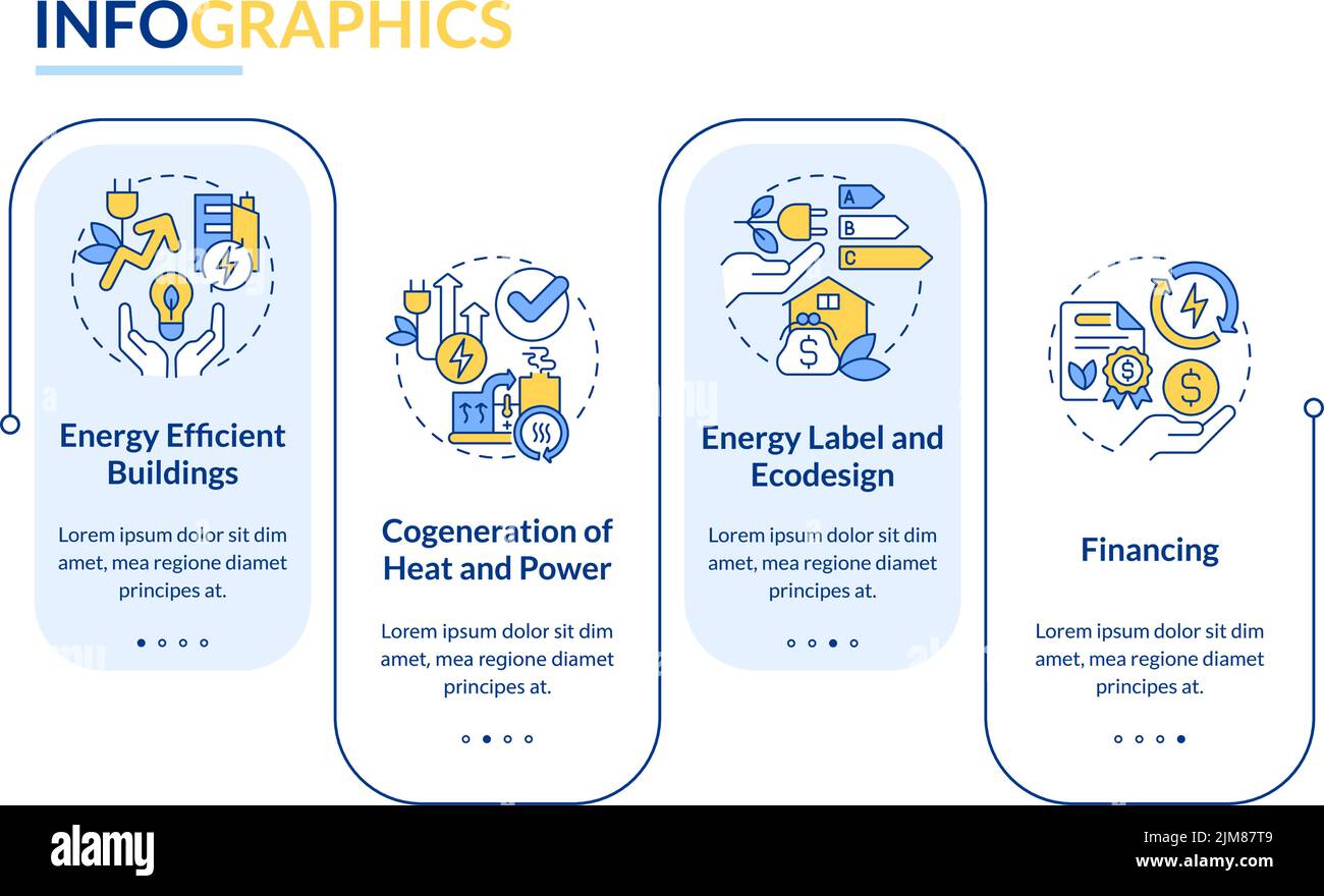 Energy efficiency and conservation blue rectangle infographic template ...
