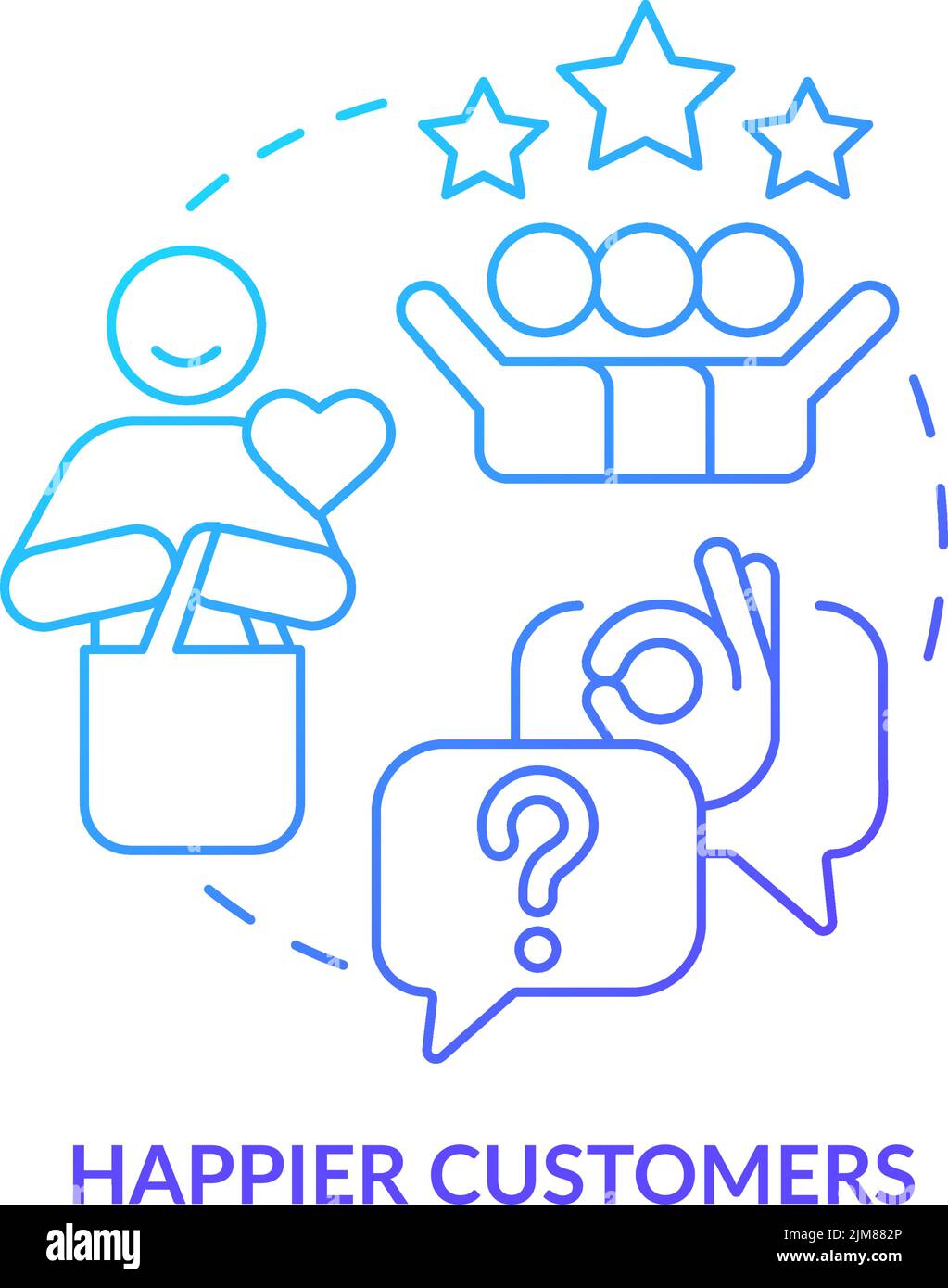 Happier customers blue gradient concept icon Stock Vector Image & Art ... Happier customers blue gradient concept icon Stock Vector Image & Art ...