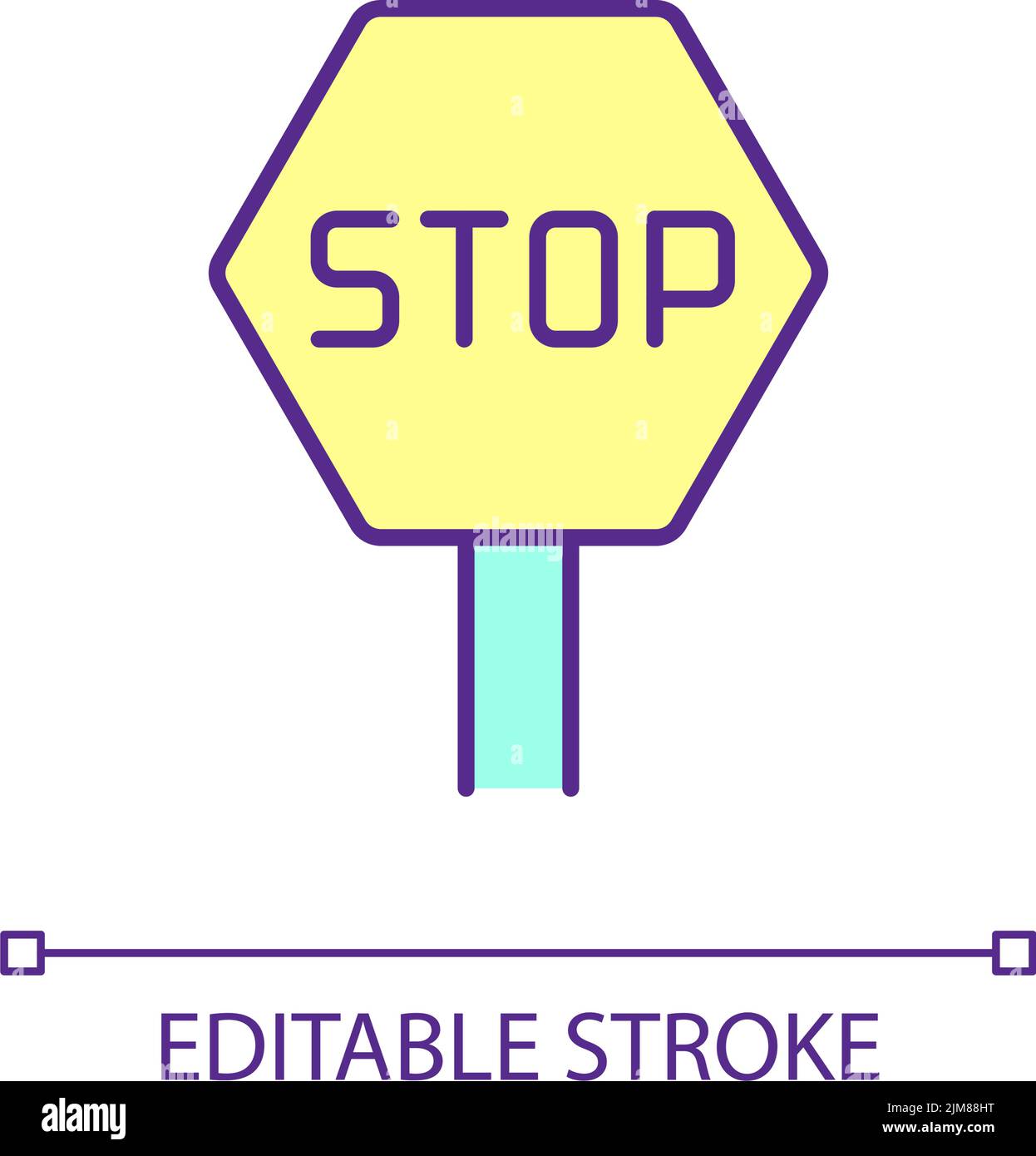 Stop road sign RGB color icon Stock Vector Image & Art - Alamy