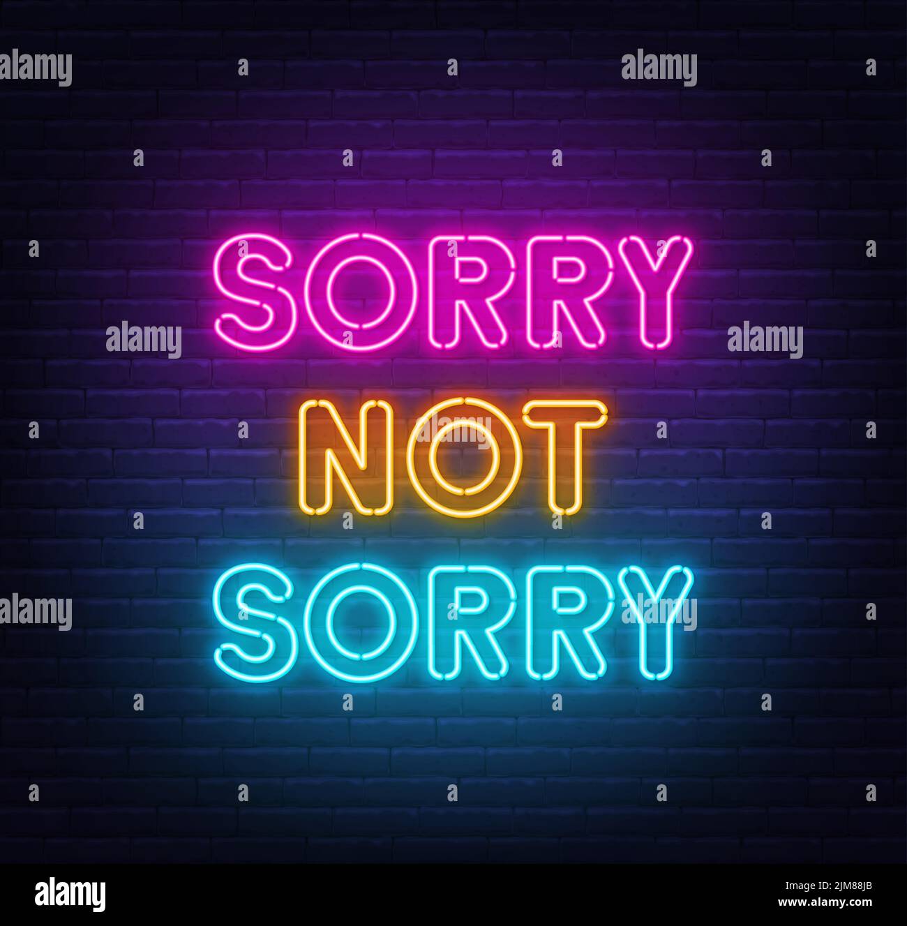 Glowing neon sorry word icon hi-res stock photography and images - Alamy