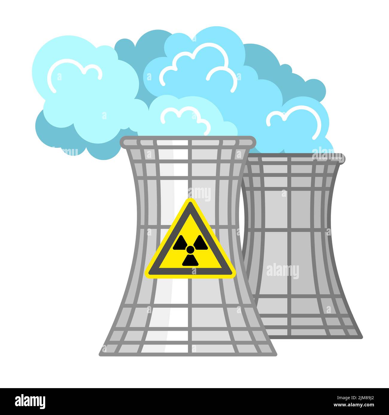 Nuclear power plant and factory. Nuclear energy industrial concept ...