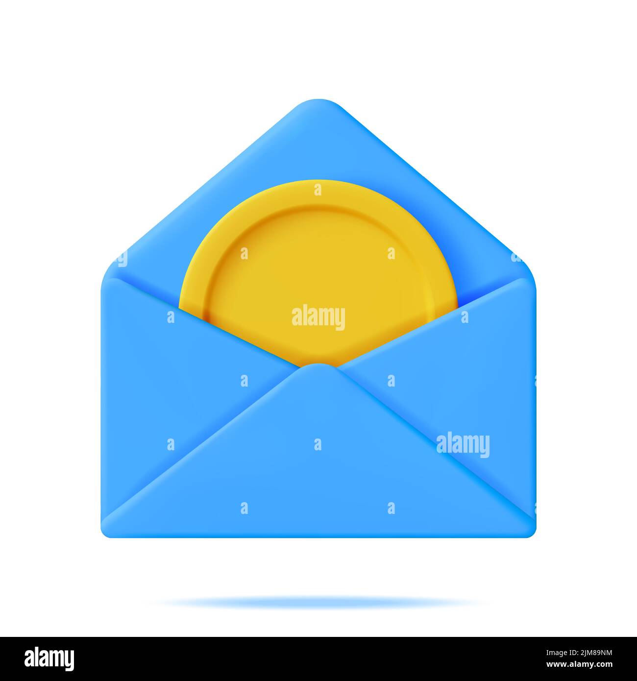3D Opened Envelope with Gold Coin Inside Stock Vector Image & Art - Alamy