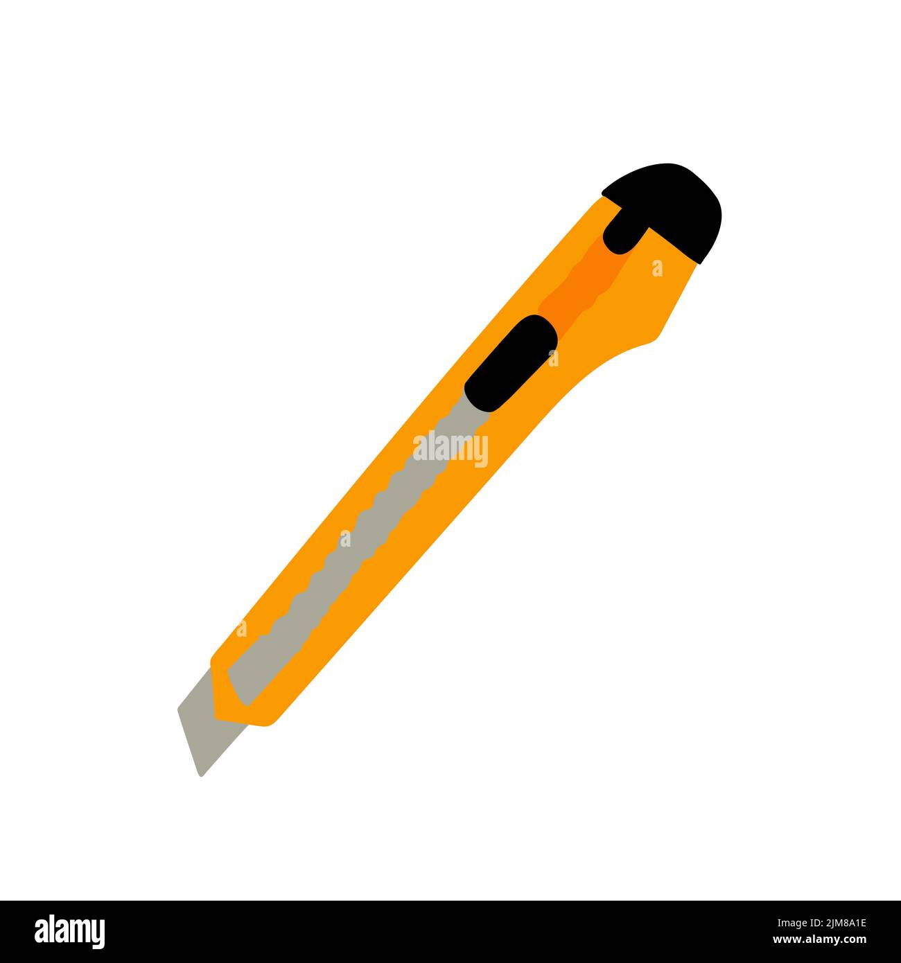 Illustration knife cutter orange color isolated on white background ...