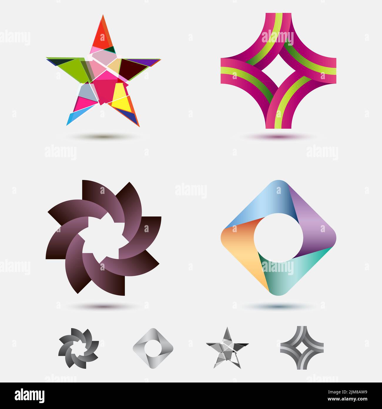 Modern polygon star logo hi-res stock photography and images - Alamy