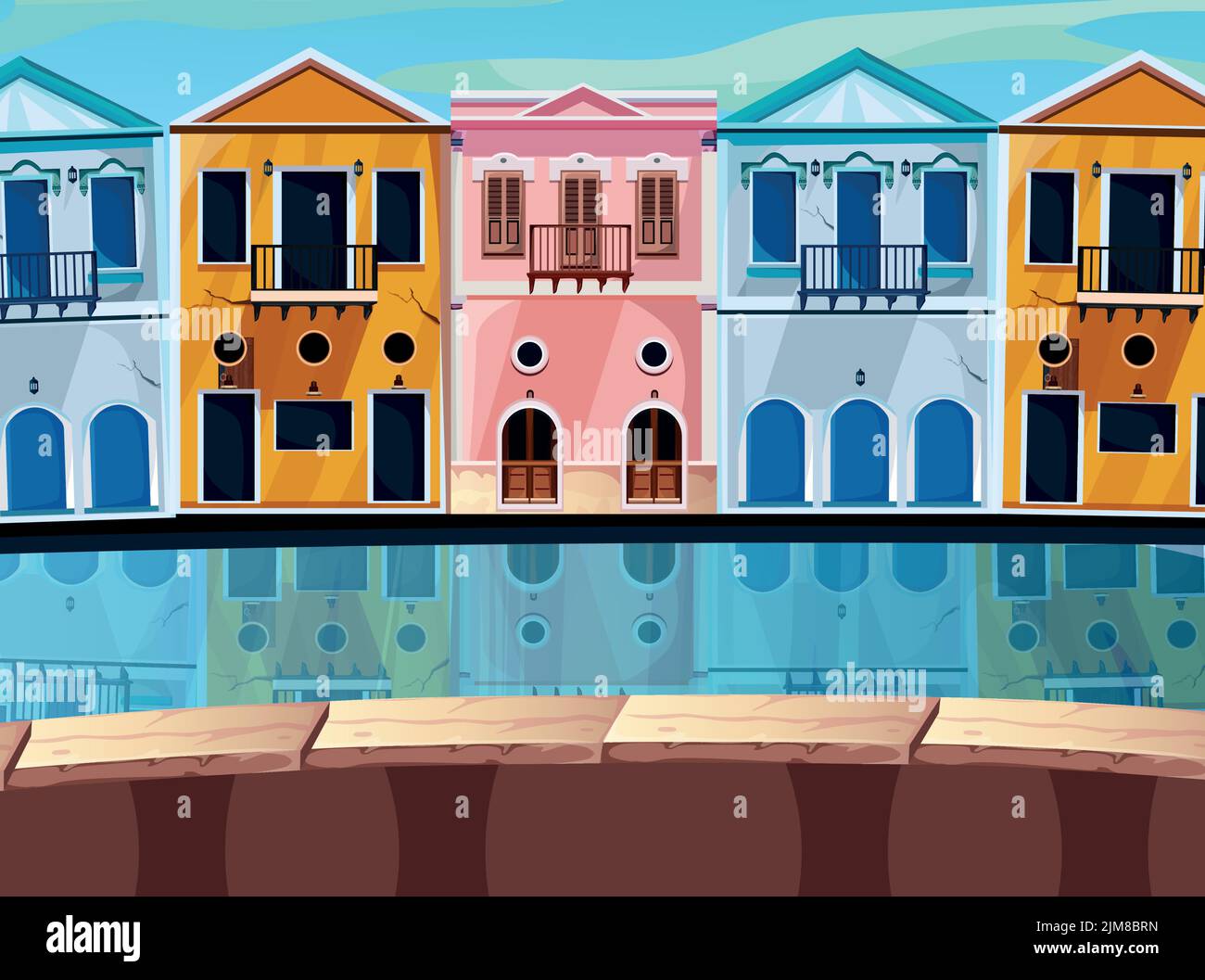 game background cartoon vector , Lakeside house Stock Vector Image ...