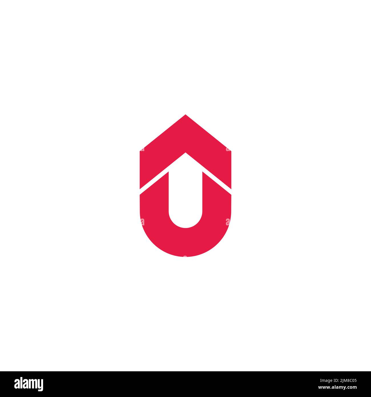 letter u simple geometric red arrow up logo vector Stock Vector Image ...