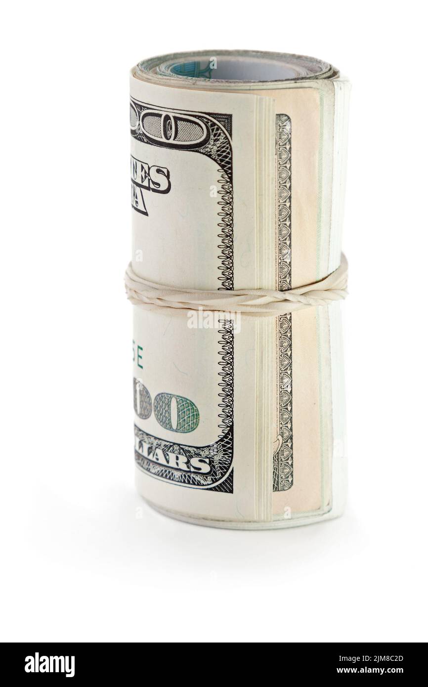Rolled dollar currency Stock Photo - Alamy
