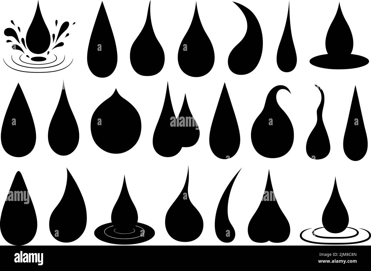 Illustration of different liquid drops isolated on white Stock Vector ...