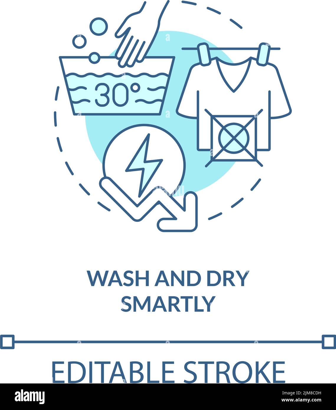 Wash and dry smartly turquoise concept icon Stock Vector Image & Art ...