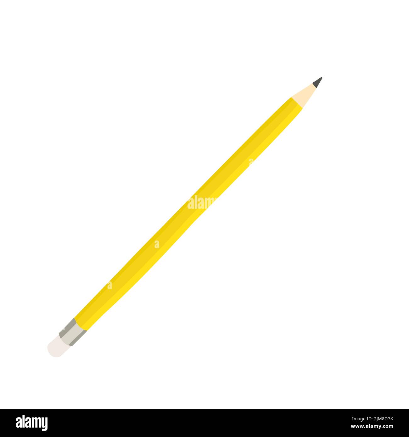 Illustration yellow pencil on white background Stock Vector Image & Art ...