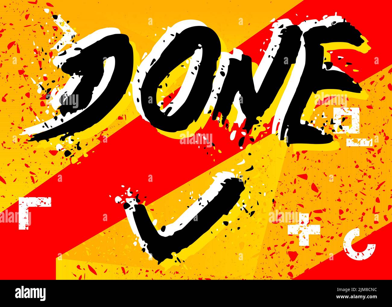Done text with Checkmark, Graffiti tag. Abstract modern street art ... Done text with Checkmark, Graffiti tag. Abstract modern street art ...