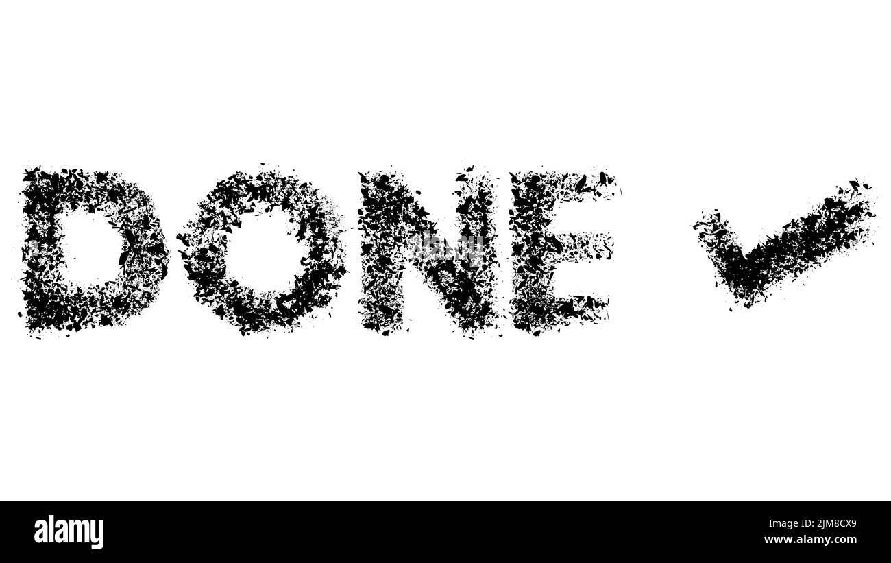 Done text with Checkmark, Graffiti tag. Abstract modern street art ...