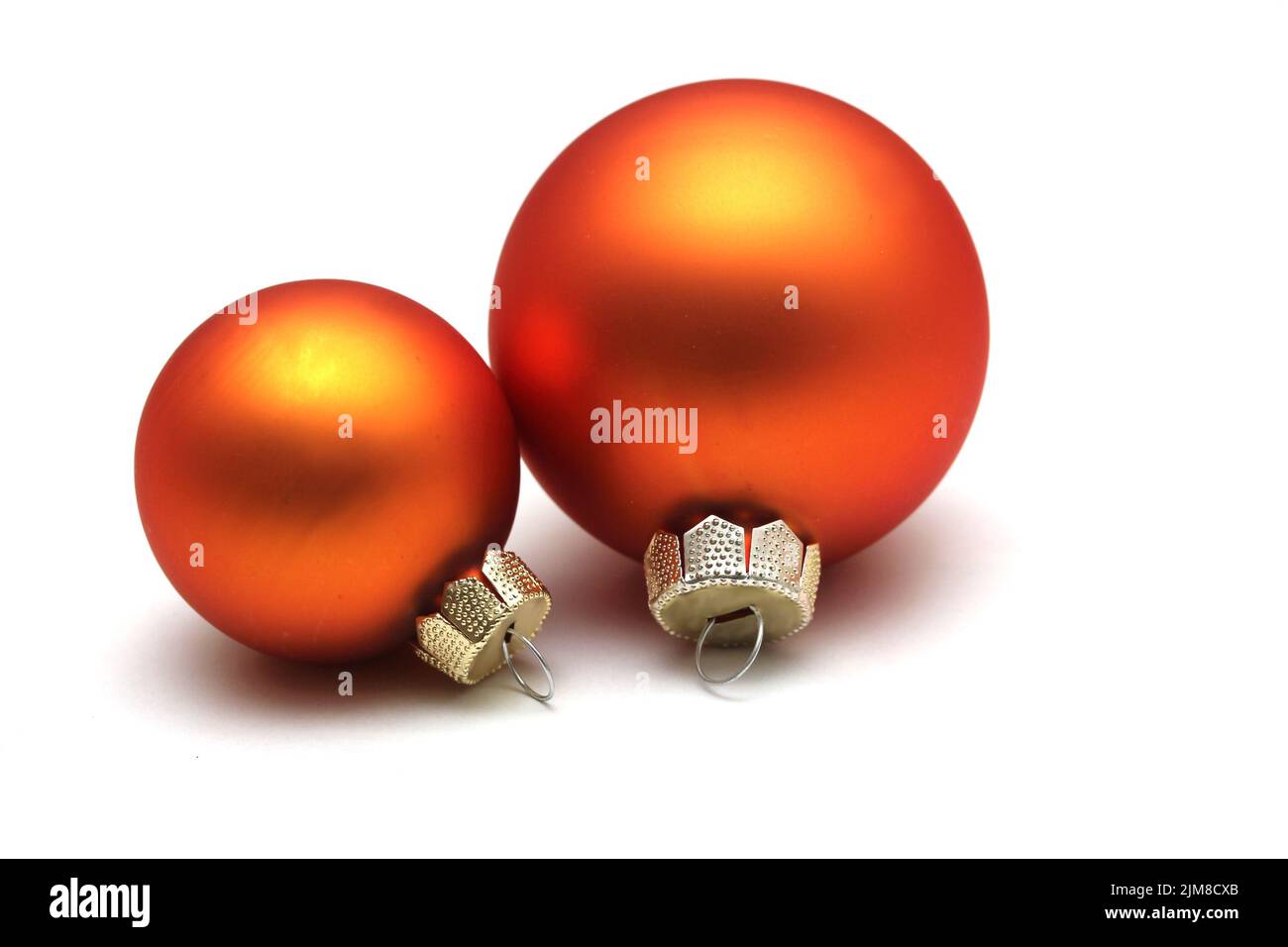 Orange christmas spheres Stock Photo - Alamy