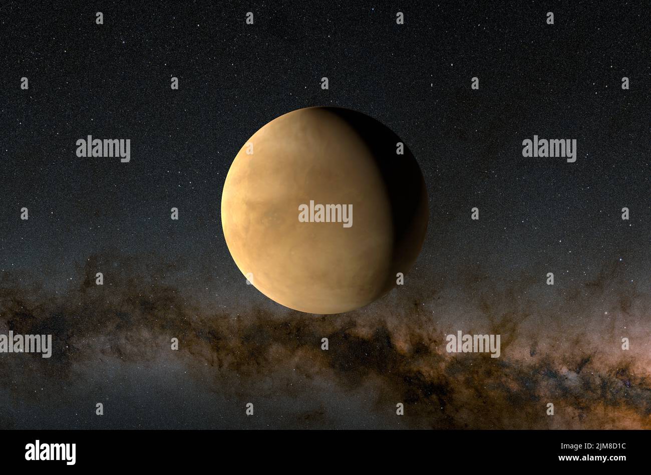 Venus planet in the solar system - 3d illustration, closeup view Stock ...