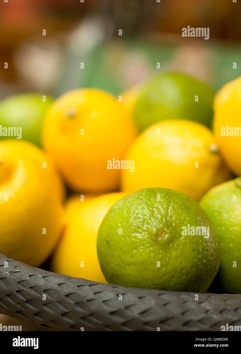 Basket full with Citrus Fruits Stock Photo - Alamy
