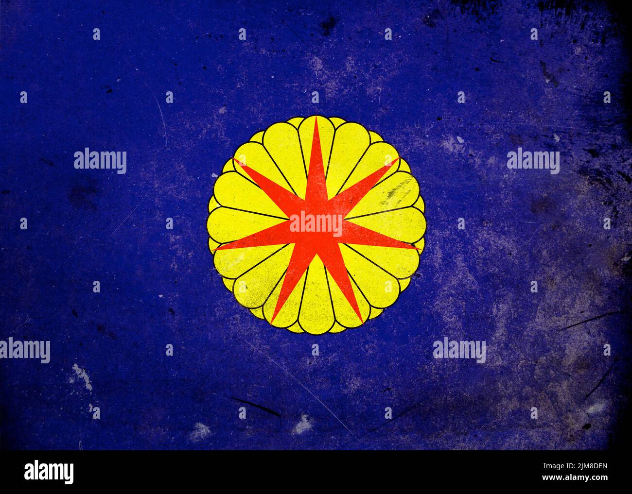 Grunge Flag the Republic of Ezo Stock Photo - Alamy
