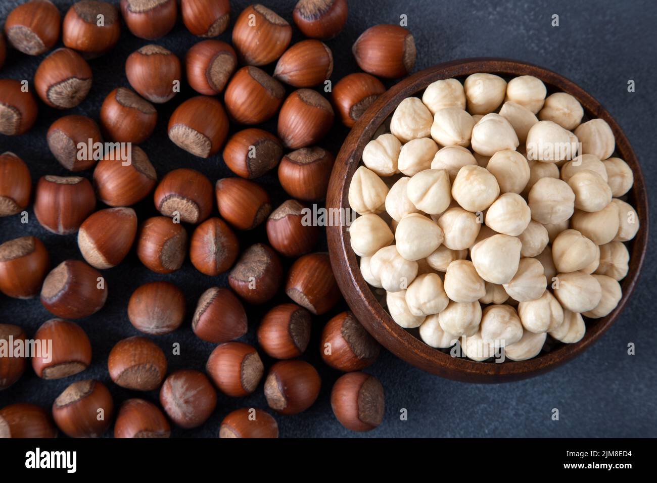 Group of peeled and shelled hazelnuts Stock Photo - Alamy