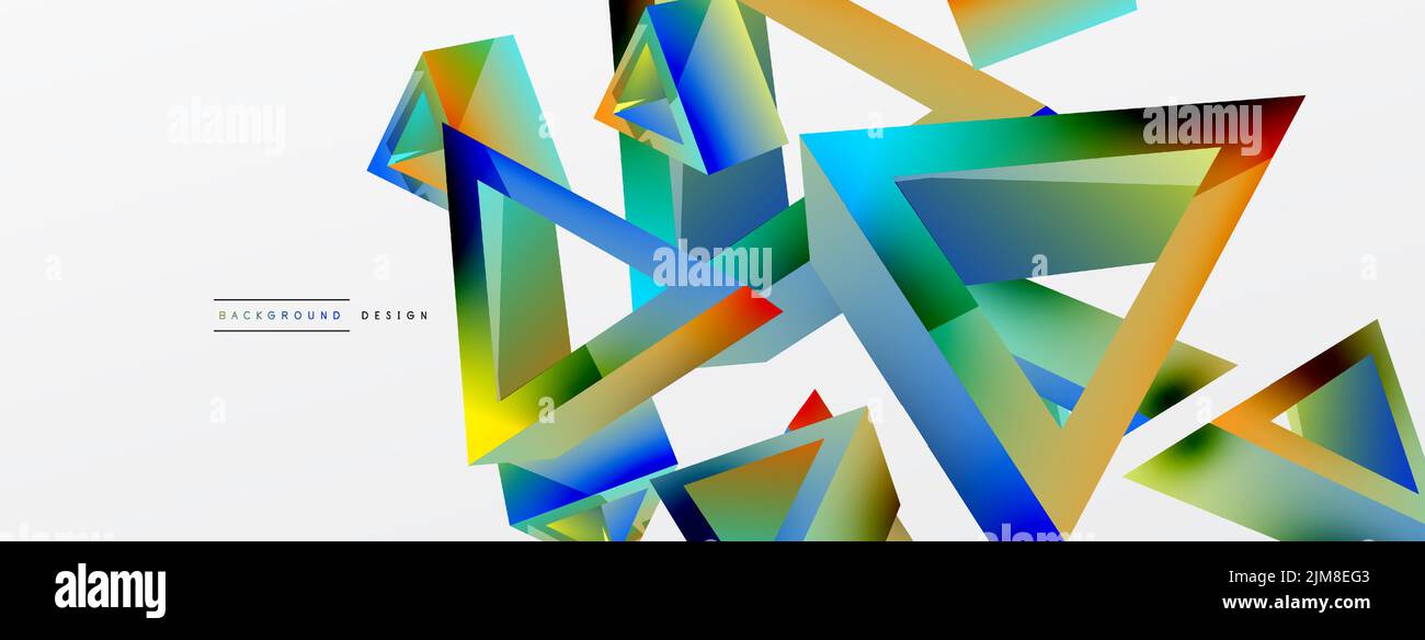 3d triangle abstract background. Basic shape technology or business ...