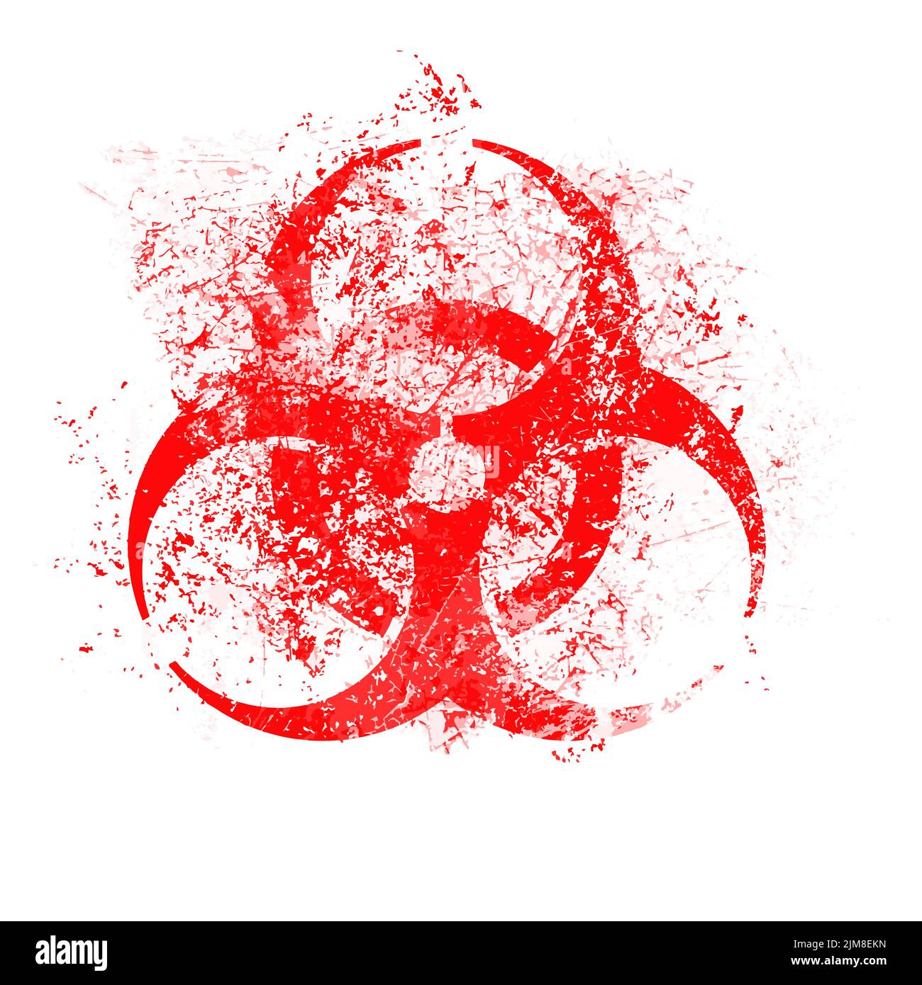 red biohazard stamp grunge vector illustration isolated on white ...
