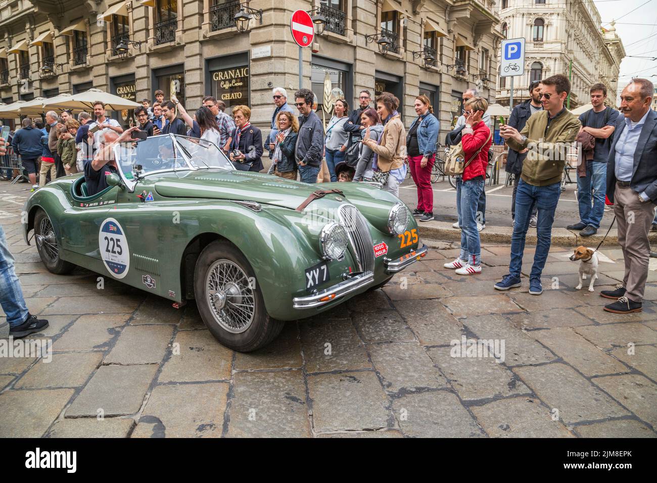 MILAN, ITALY - MAY 19, 2018: This is the Jaguar xk 120 on the retro ...