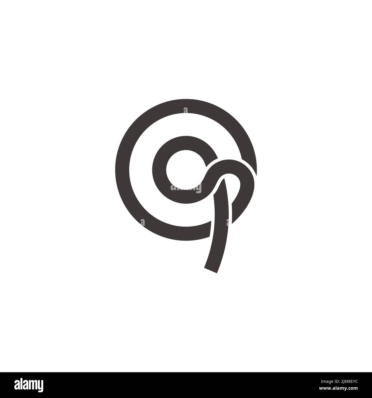 abstract letter q overlapping line round logo vector Stock Vector Image ...